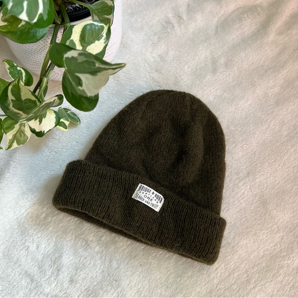 Bridge & Burn | Accessories | Bridge Burn Olive Green Wool Beanie ...